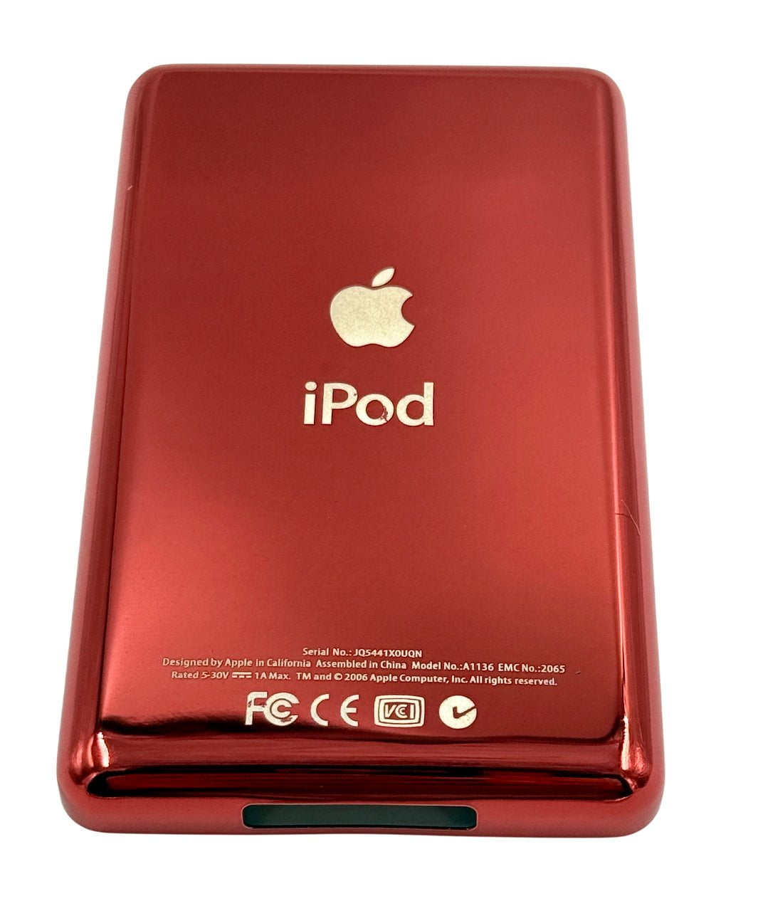 Red iPod Classic 5th 6th 7th Thin Back Bottom Rear Metal Chrome Housing ...