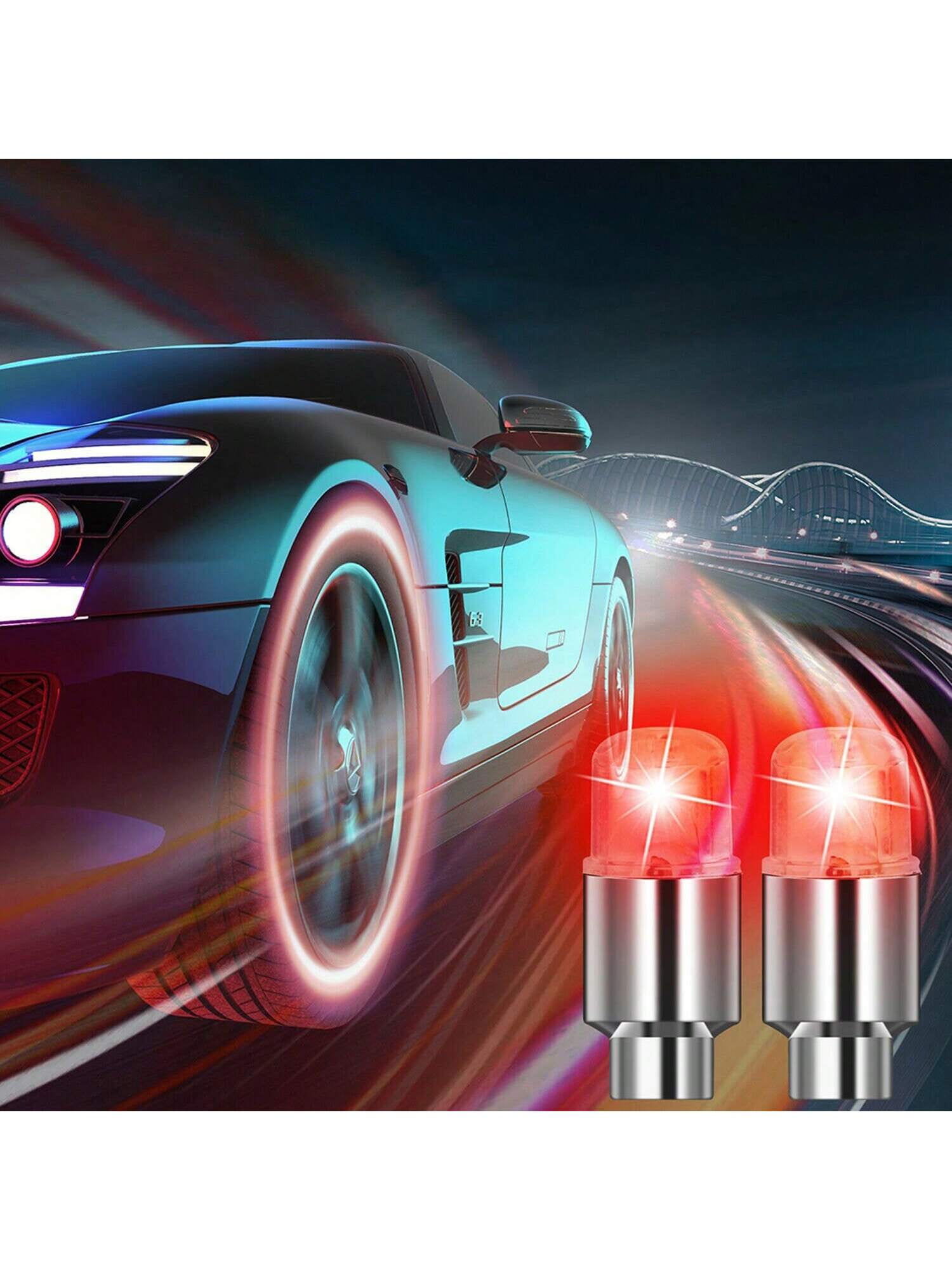 Red light 2 Pcs Car Wheel Tire Led Light Colorful Equipment Valve Lamp ...