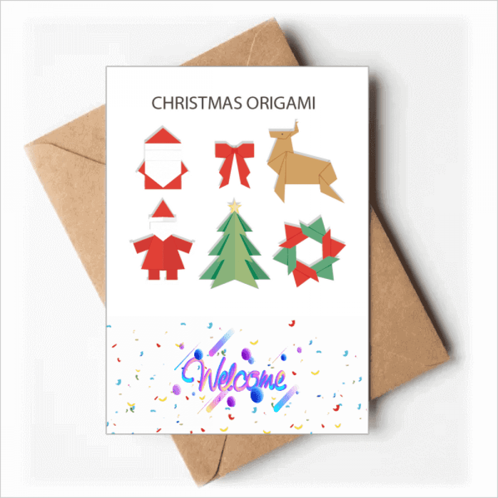 Red mas Origa Pattern Welcome Back Greeting Cards Envelopes Blank ...