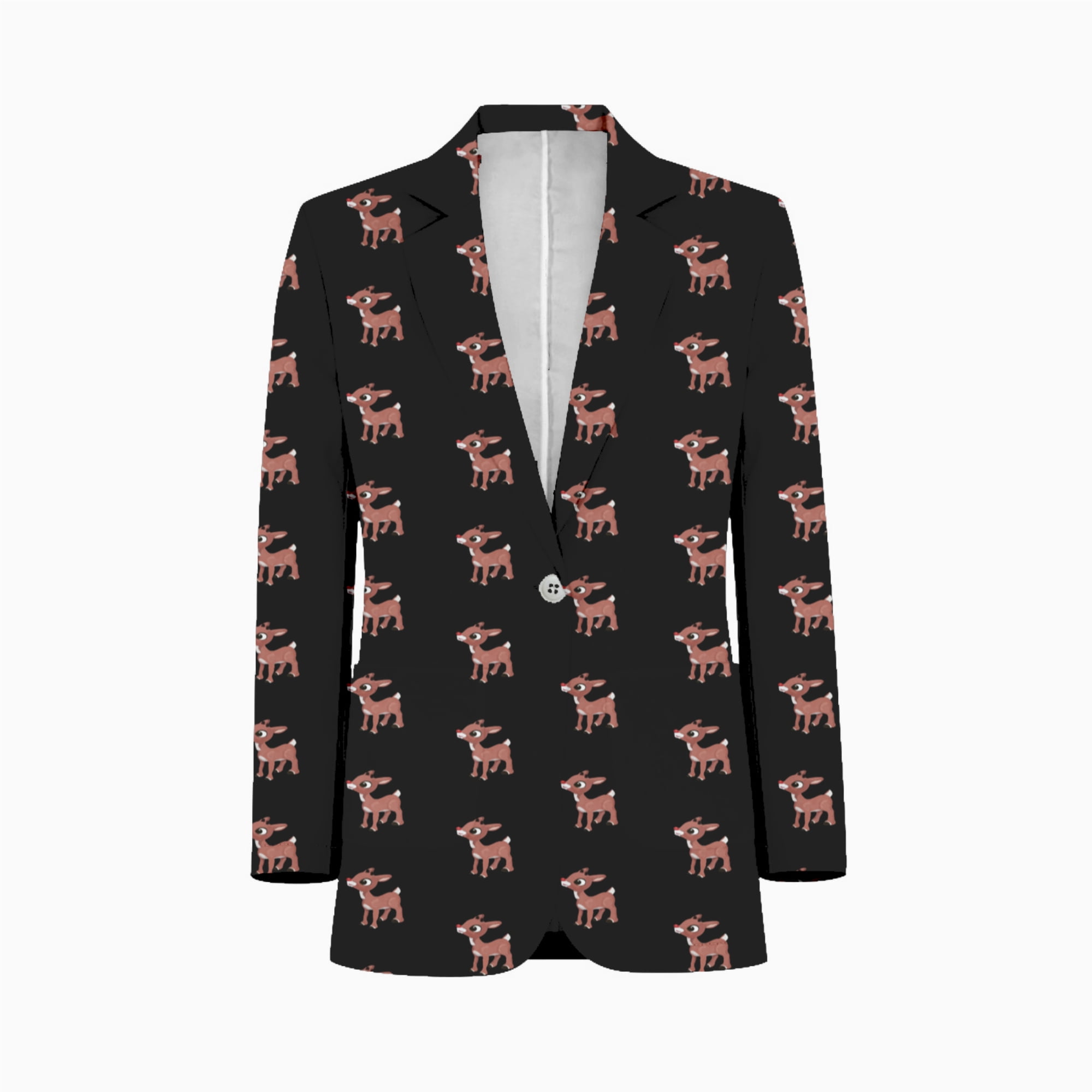 Red noised reindeer cute Customized Men's Suits full man Shawl Collar ...