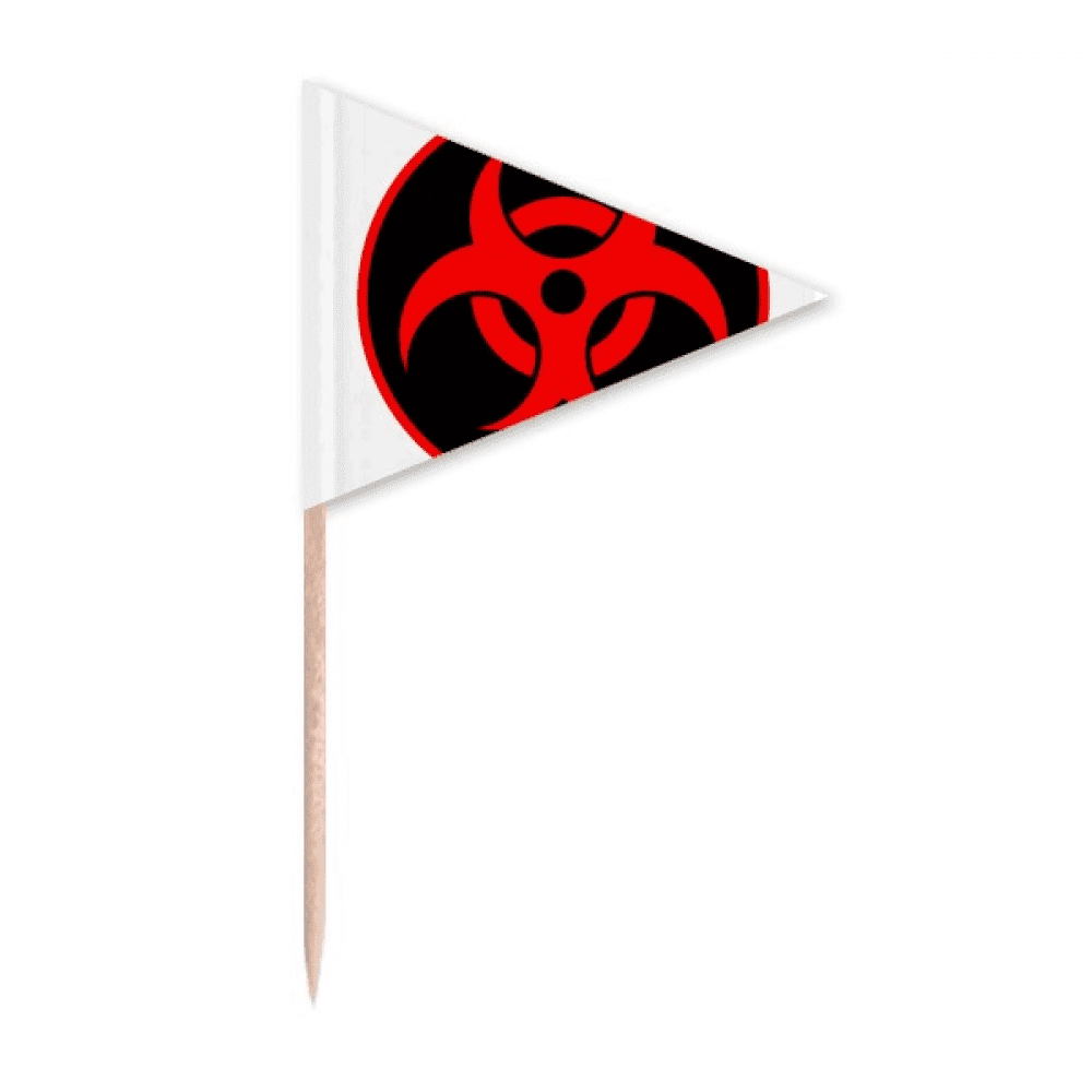 Red nuclear Checal Radiation Symbol Toothpick Triangle Cupcake Toppers ...