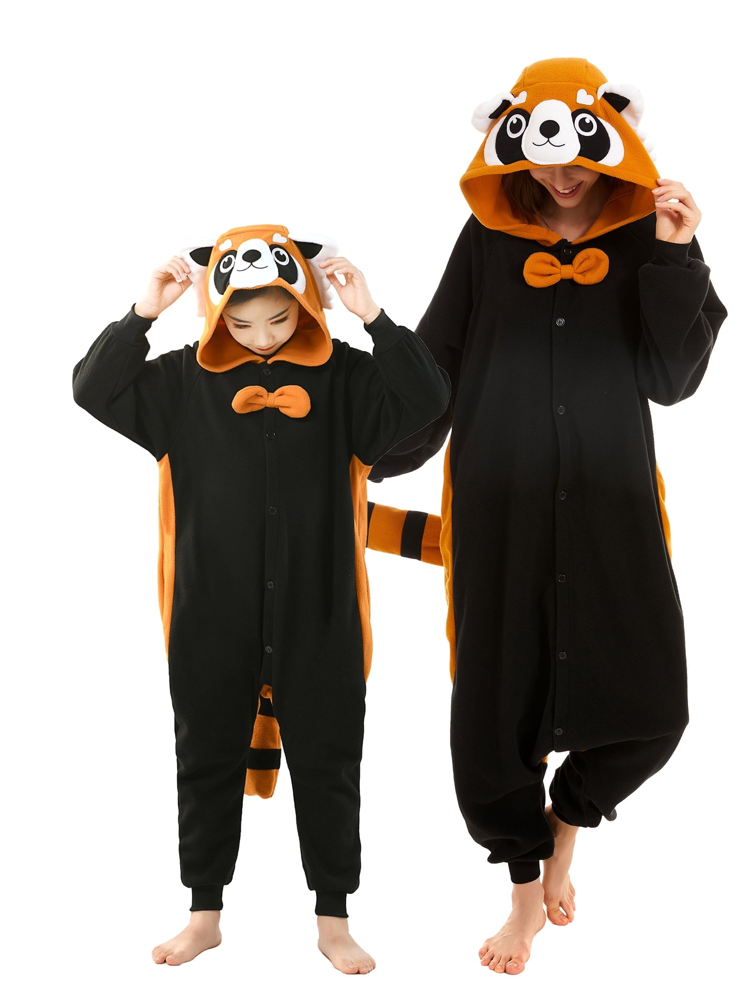 Red panda Onesie Pajama Kids Unisex Animal Costumes Polyester One-Piece ...