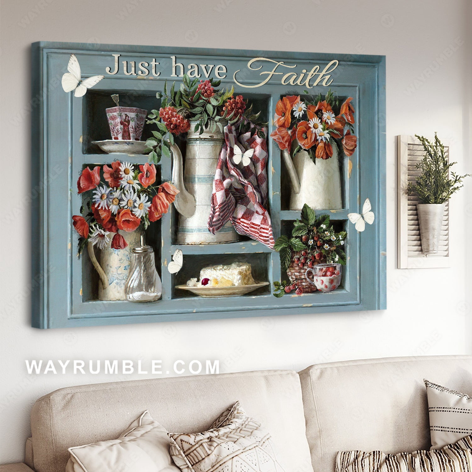 Red poppy flower, Cranberry drawing, Butterfly, Just have faith - Jesus ...