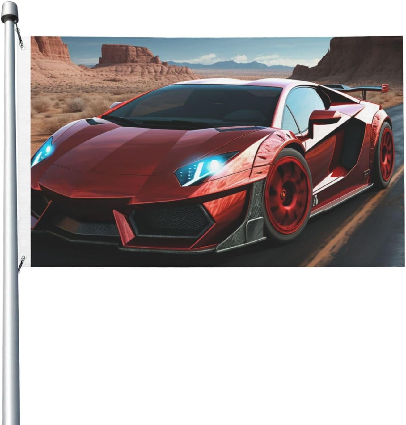 Red race Car Flag 3x5 ft Flags for Outside Funny Banner Garden Flag ...