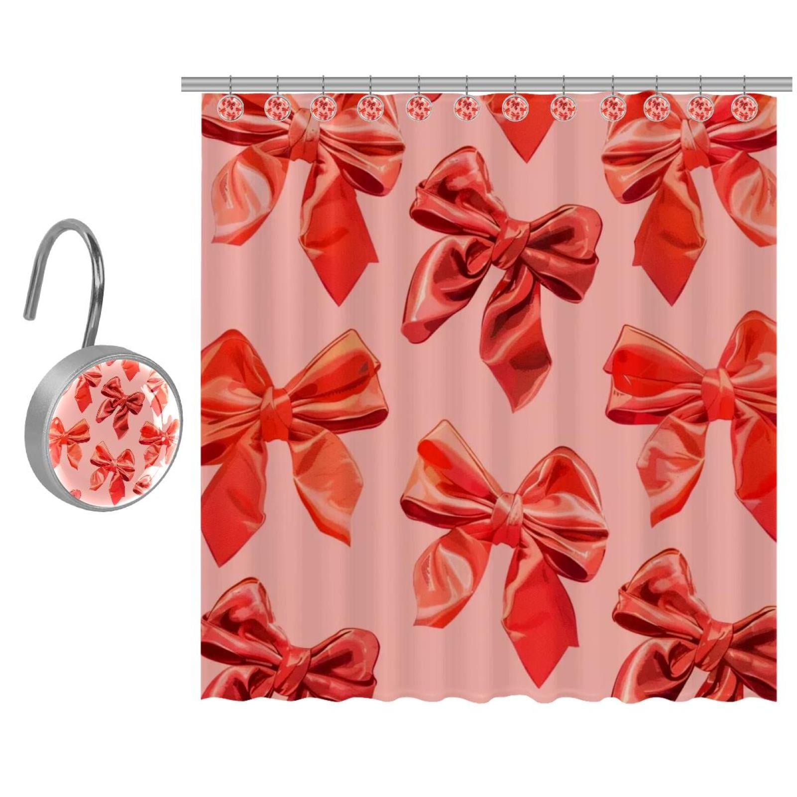 Red ribbon with bows Shower Curtain for Bathroom - Walmart.com