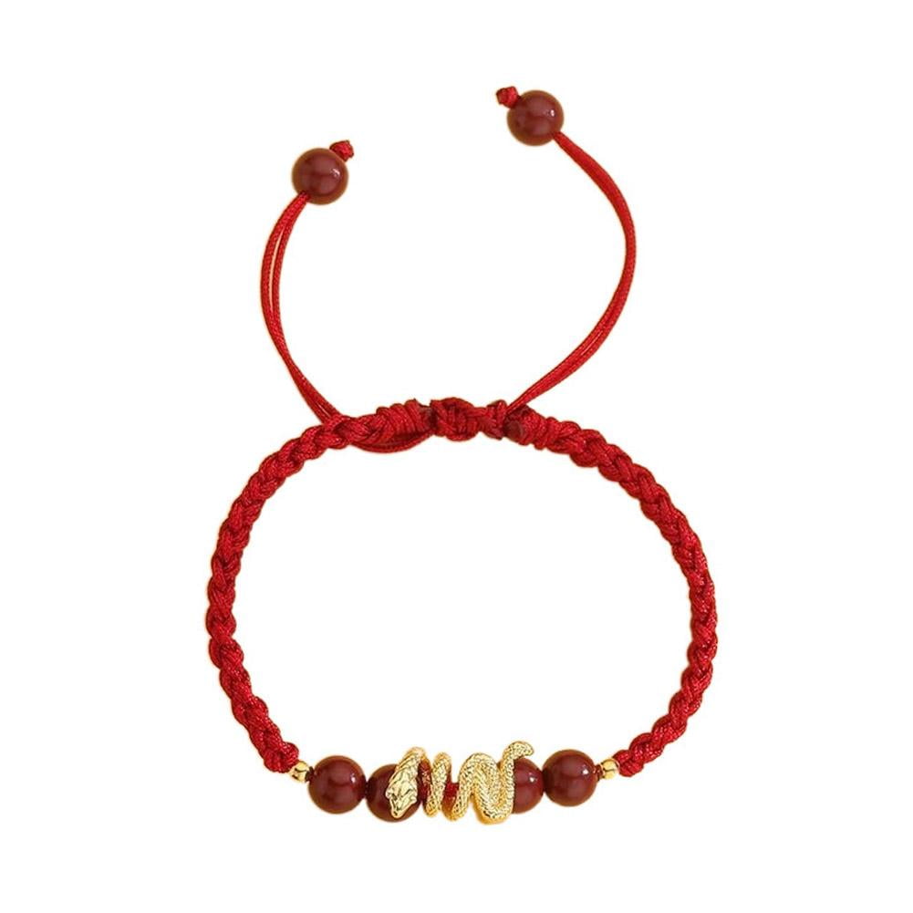 Red rope bracelet Year of the Snake hand woven rope lucky couple ...