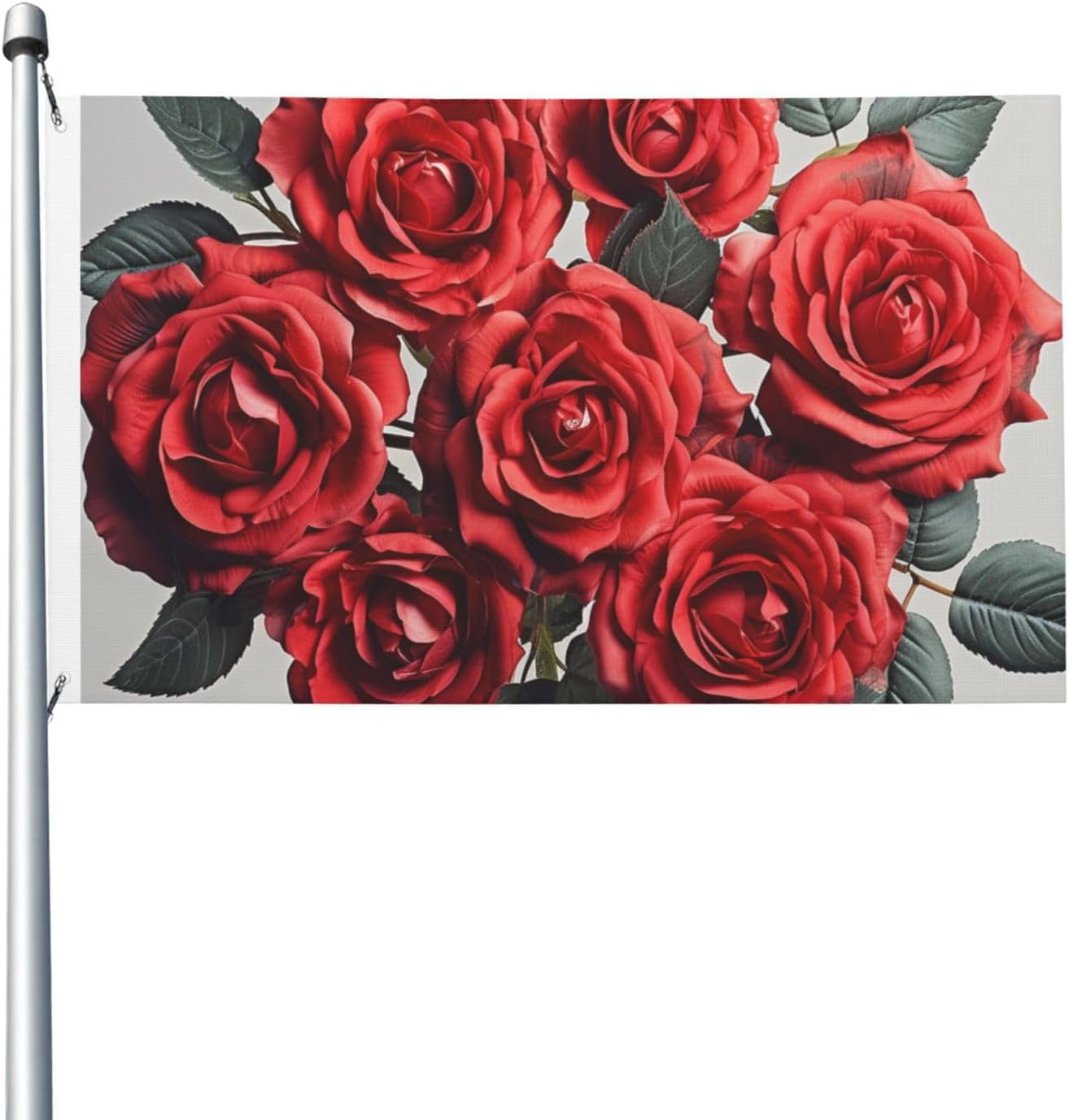 Red rose flower cluster Flag 4.85x8 ft Flags for Outside Funny Banner ...