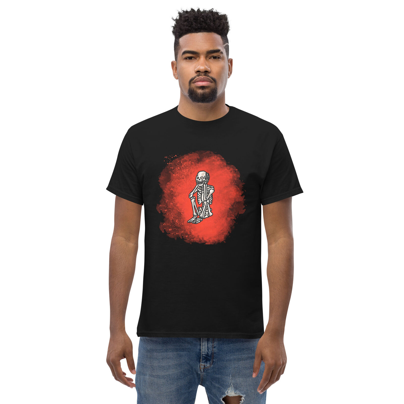 Red spray paint skeleton Halloween Men's classic tee - Walmart.com