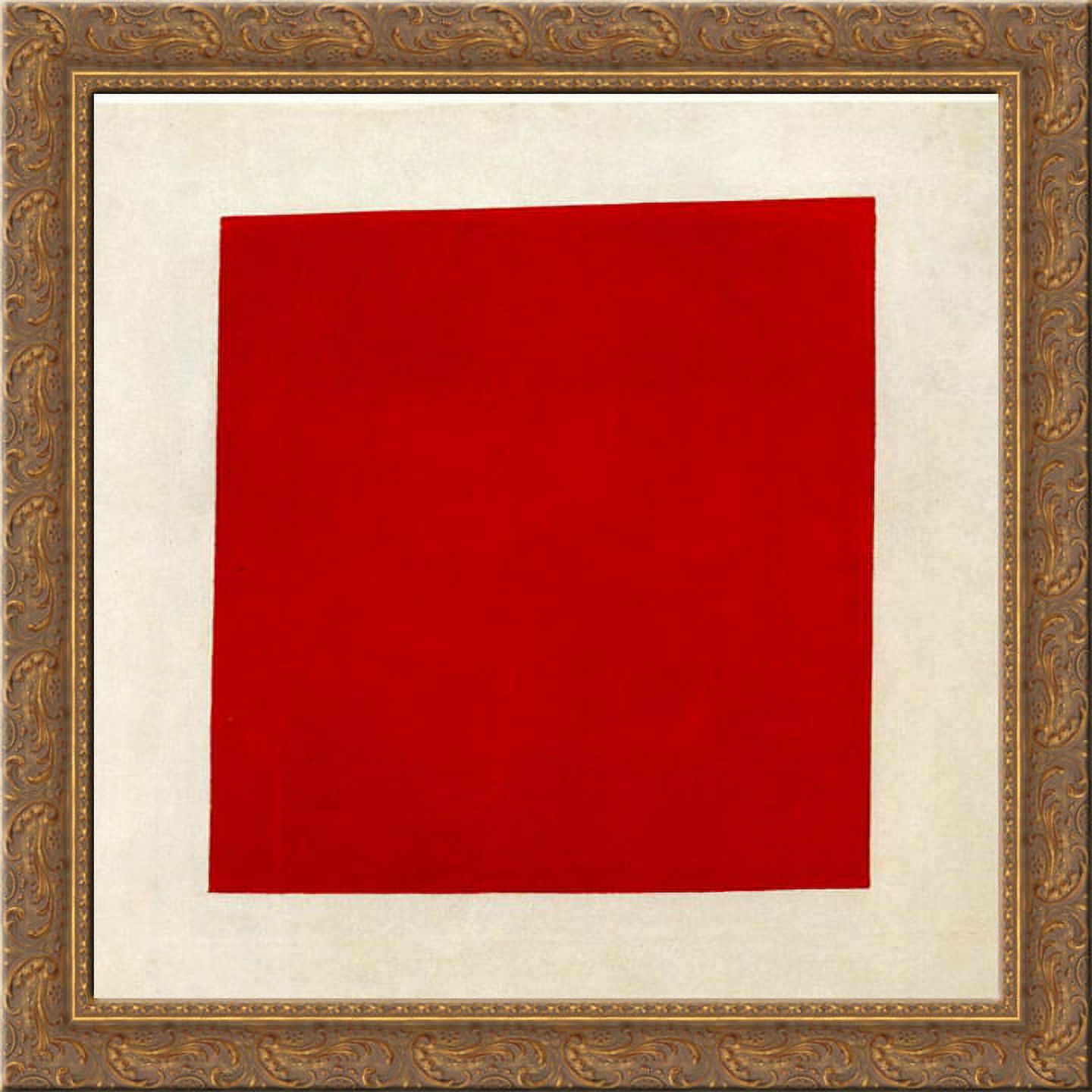 Red Square 20x20 Gold Ornate Wood Framed Canvas Art By Malevich