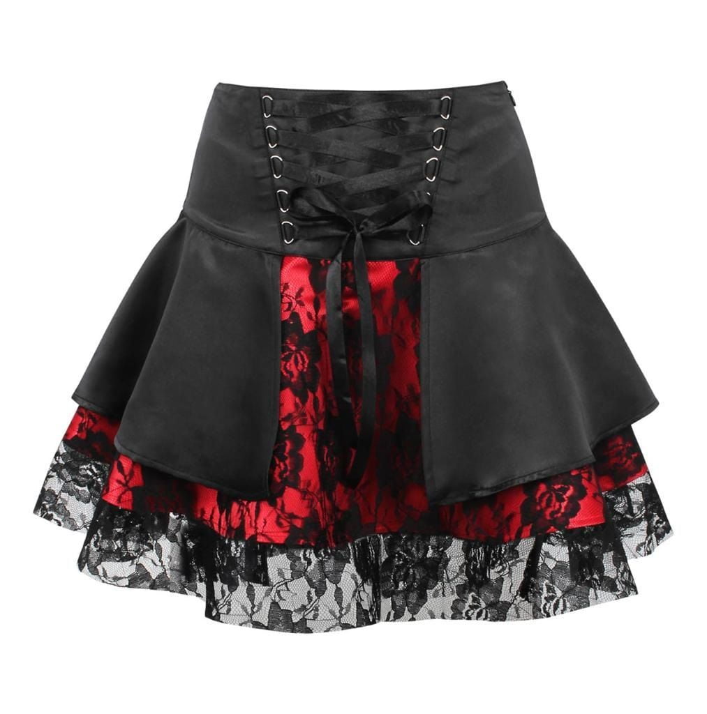 Red w/Black Lace Gothic Skirt - Walmart.com