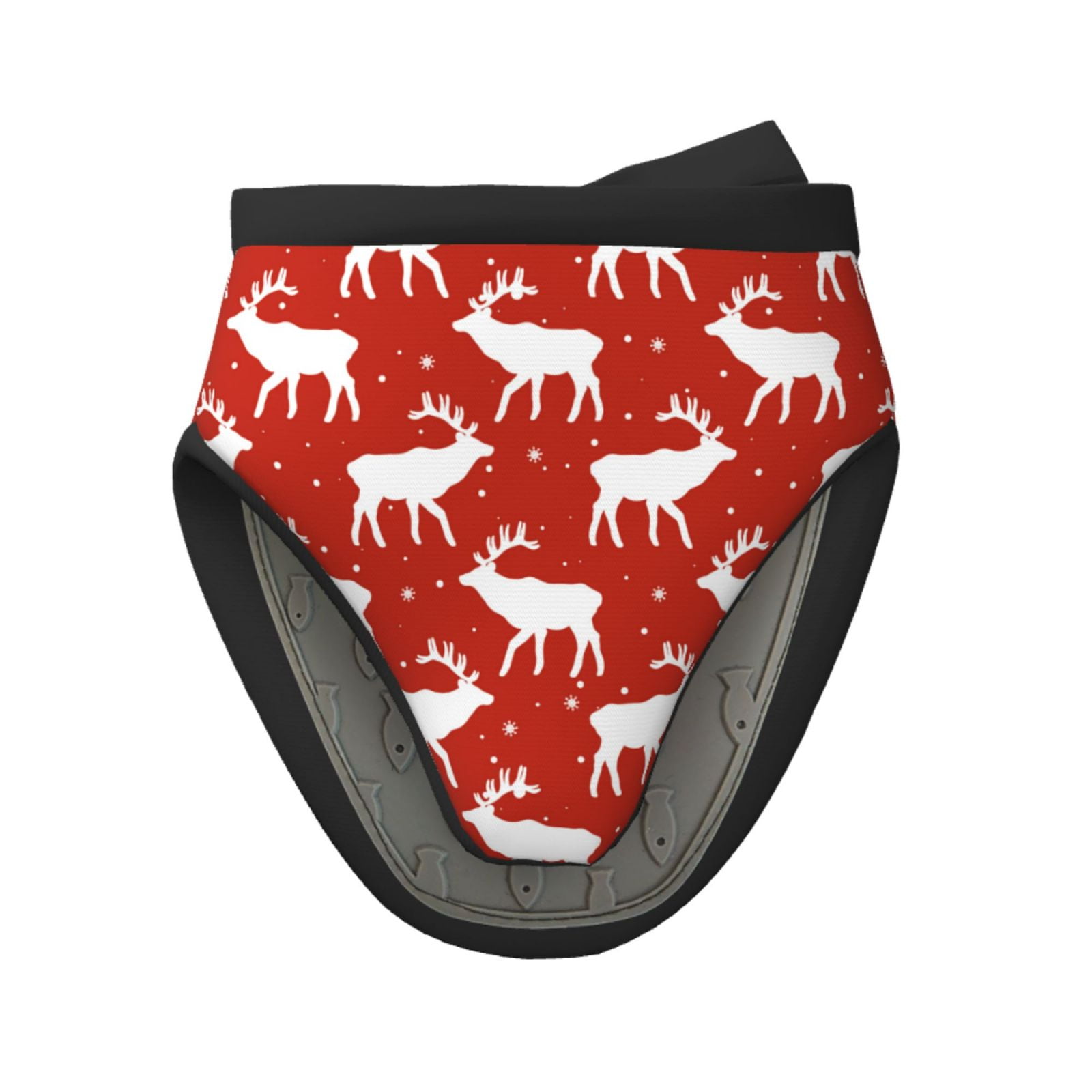 Red white deers moose winter Oven Mitts Heat Resistant with Hanging ...