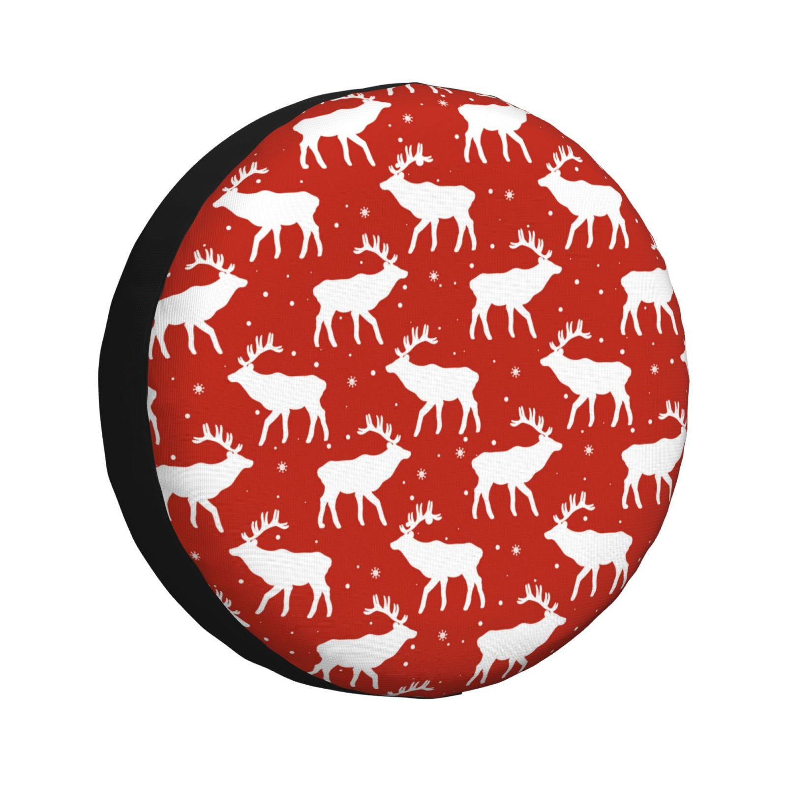 Red white deers moose winter Spare Tire Cover for Trailer Camper RV ...