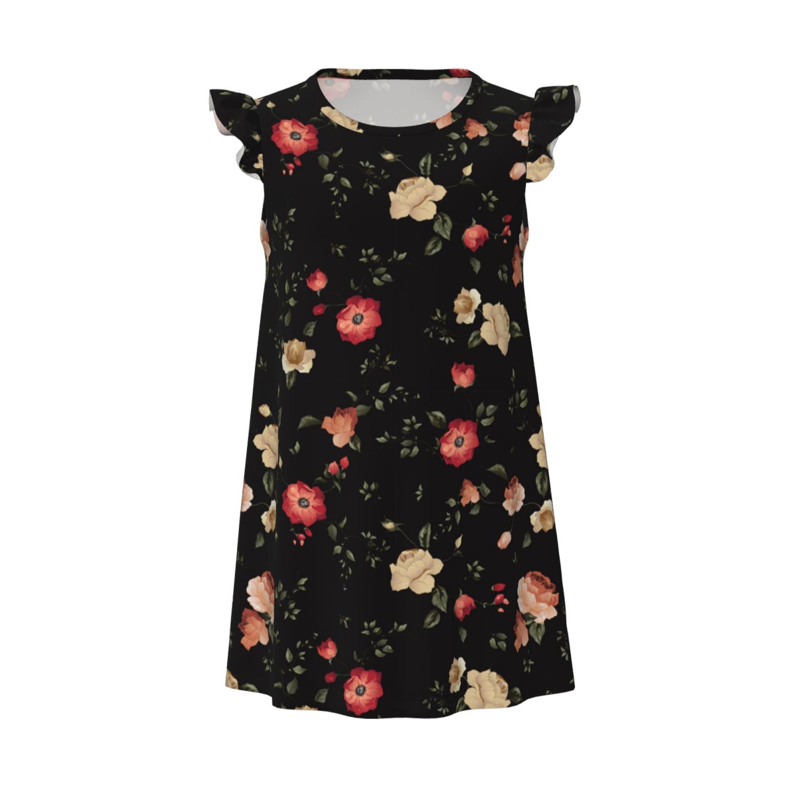 Red white flowers Girls Nightgowns, Pajamas for Girls, Soft Flutter ...