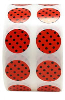 Red with Black Polka Dot Circle Stickers | 0.5" Inch Round | 1,000 Pack ...