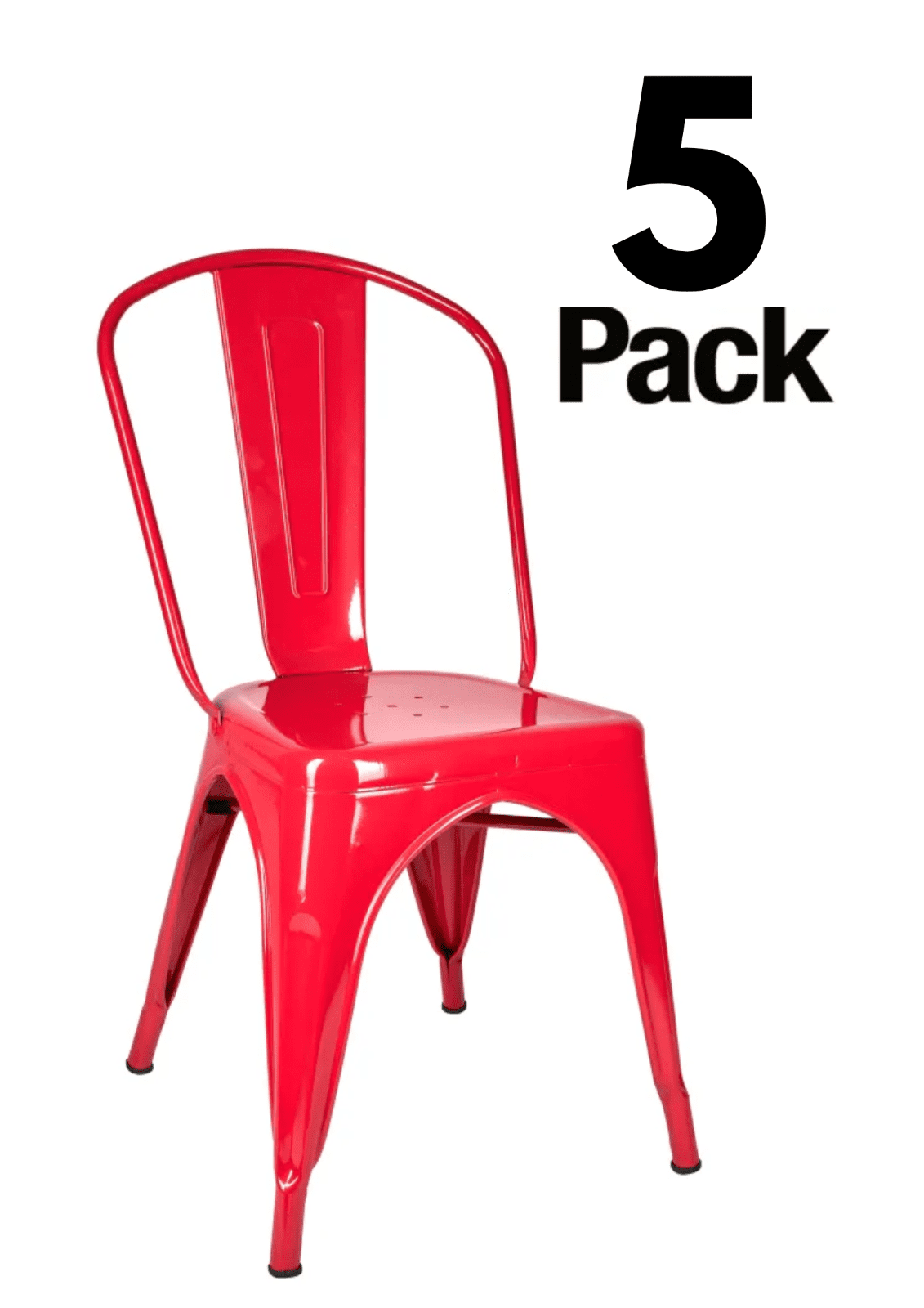 Red with High Gloss Tolix Chair, 5 Chair Bundle by Chivari - Walmart.com