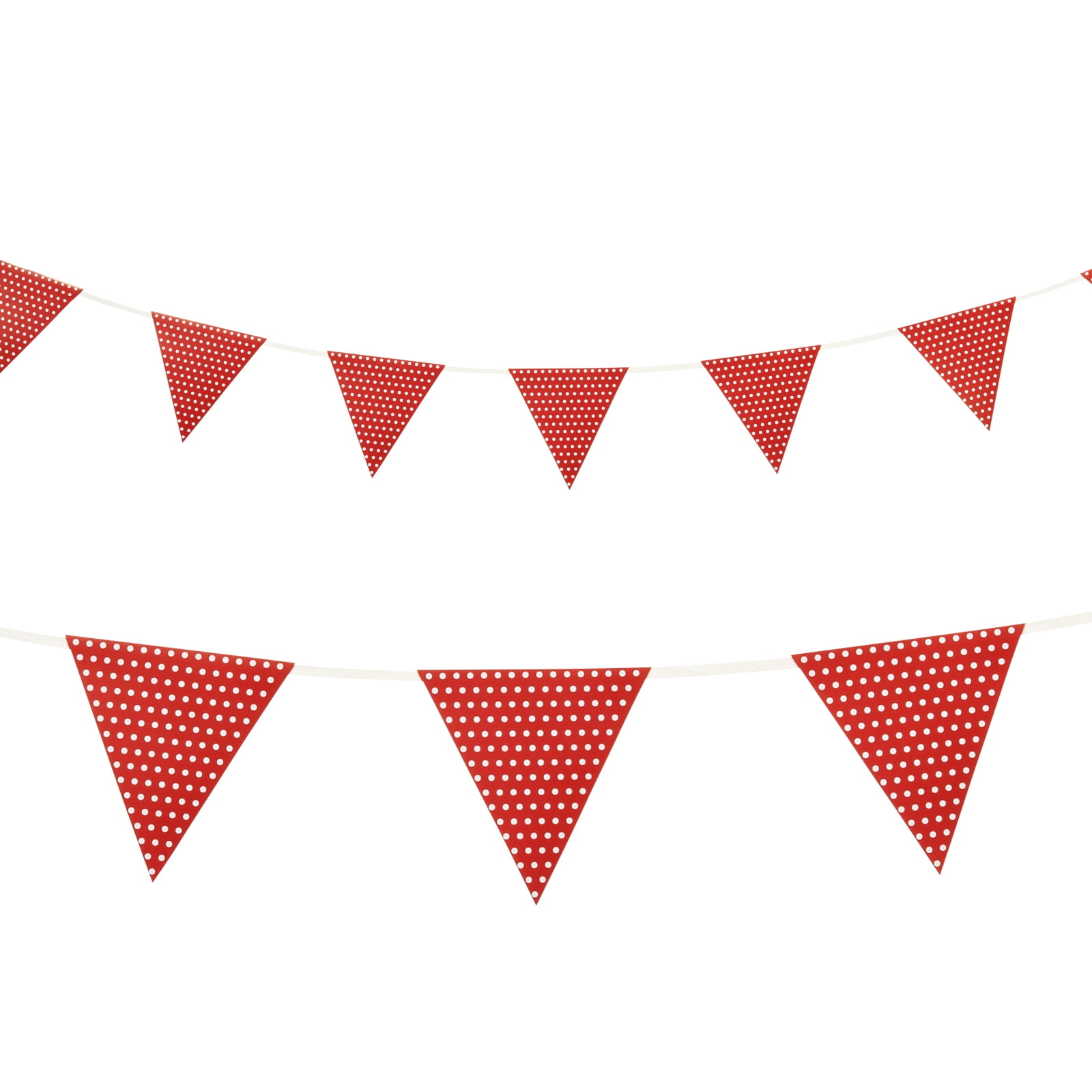Red with Polka Dots - Paper Flag Banner (1) - Walmart.com