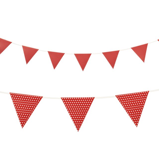 Red with Polka Dots - Paper Flag Banner (1) - Walmart.com