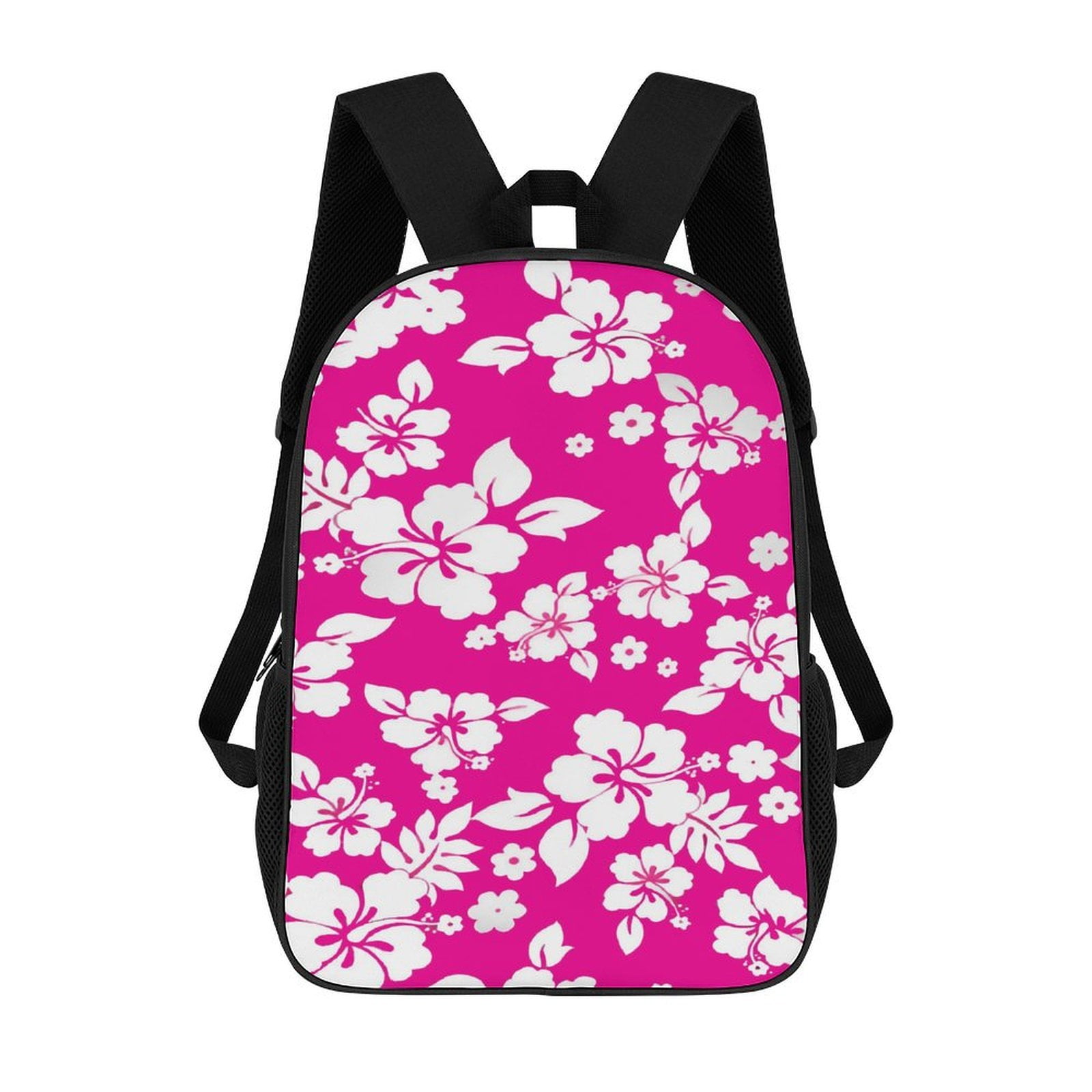 Red with White Hibiscus Hawaiian Flower Pattern 3D Print 17in ...