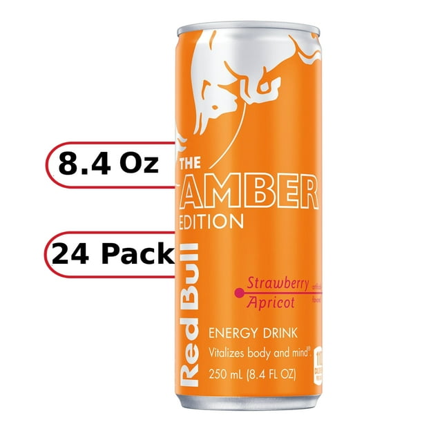 RedBull Strawberry and Apricot Amber Edition, 8 Fl Oz, Pack of 24 ...
