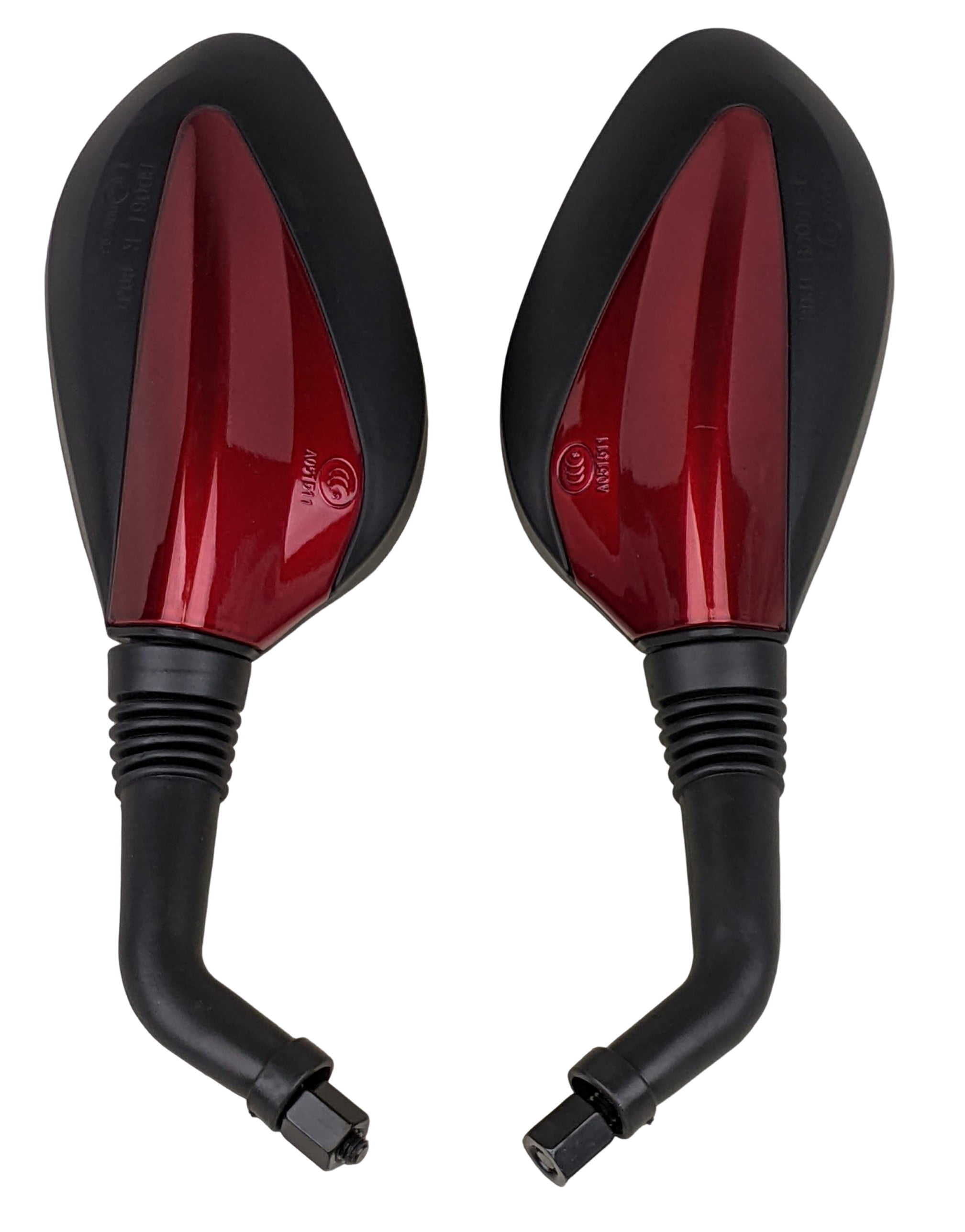RedCap 8mm Rear View Mirrors Set for Gy6 Vespa Peace Roketa Taotao ...