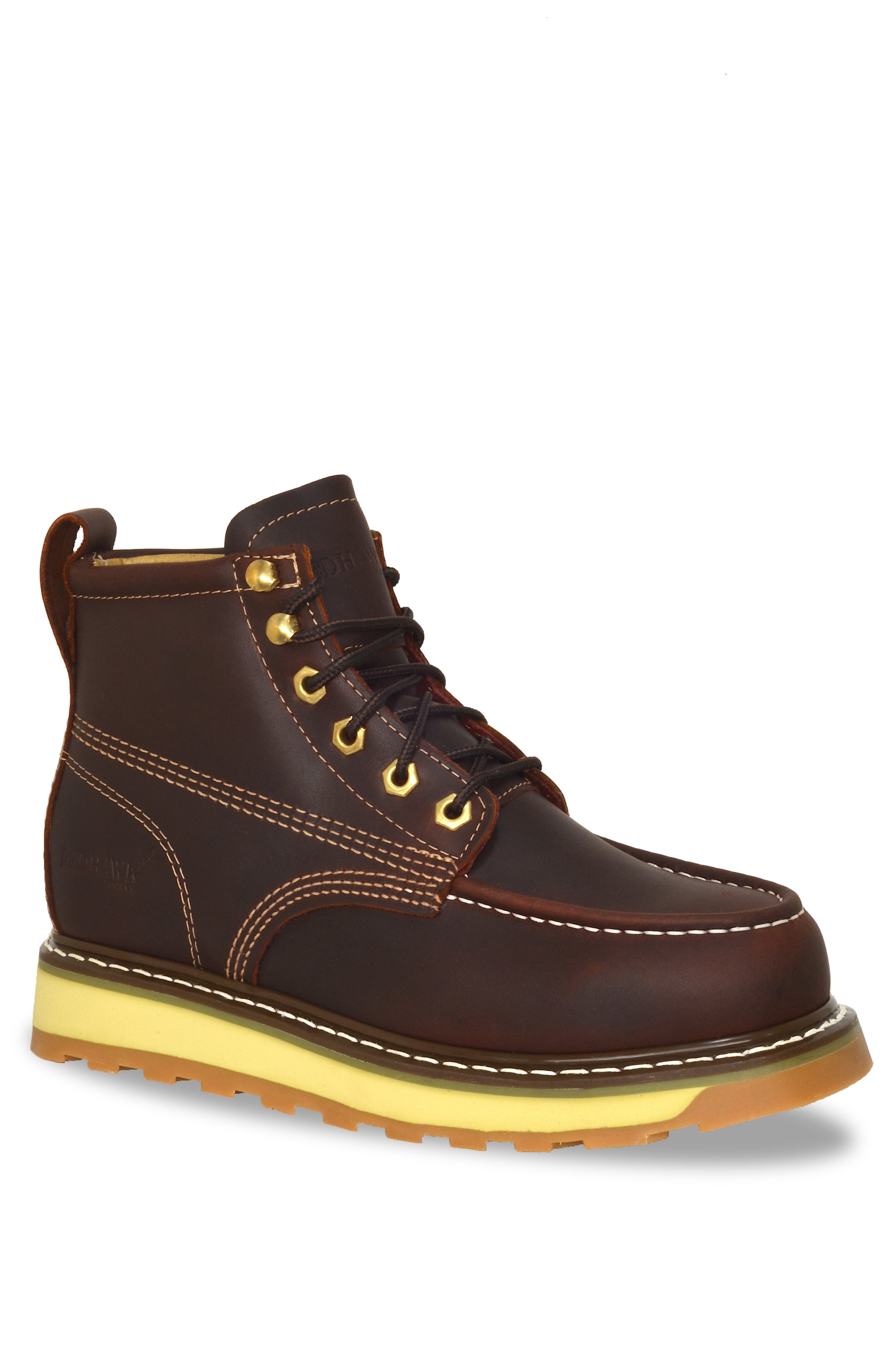 RedHawk Boot Co. Badlands Men's Soft Toe 6" Leather Mocc Toe Work Boots ...