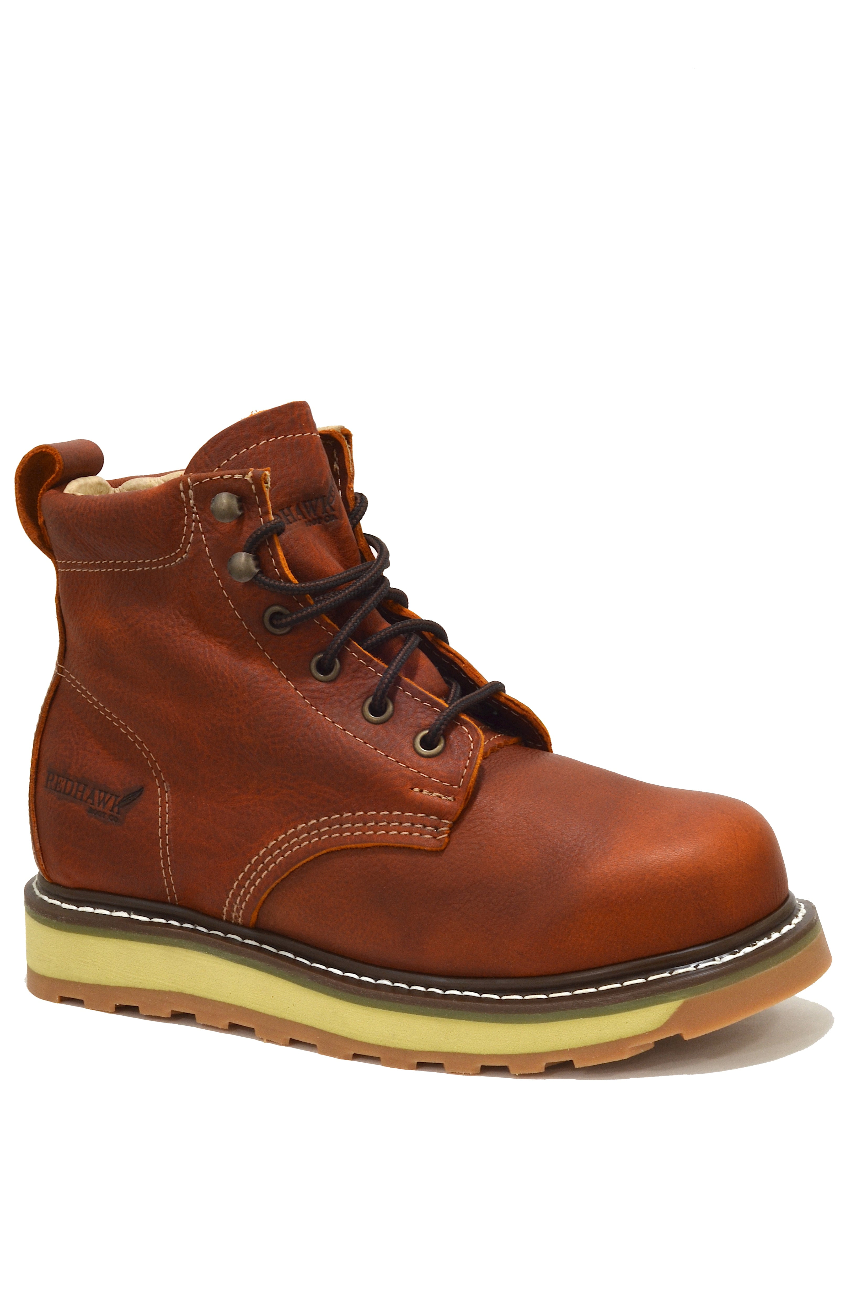 RedHawk Boot Co. Badlands Men's Soft Toe 6" Leather Work Boots with ...