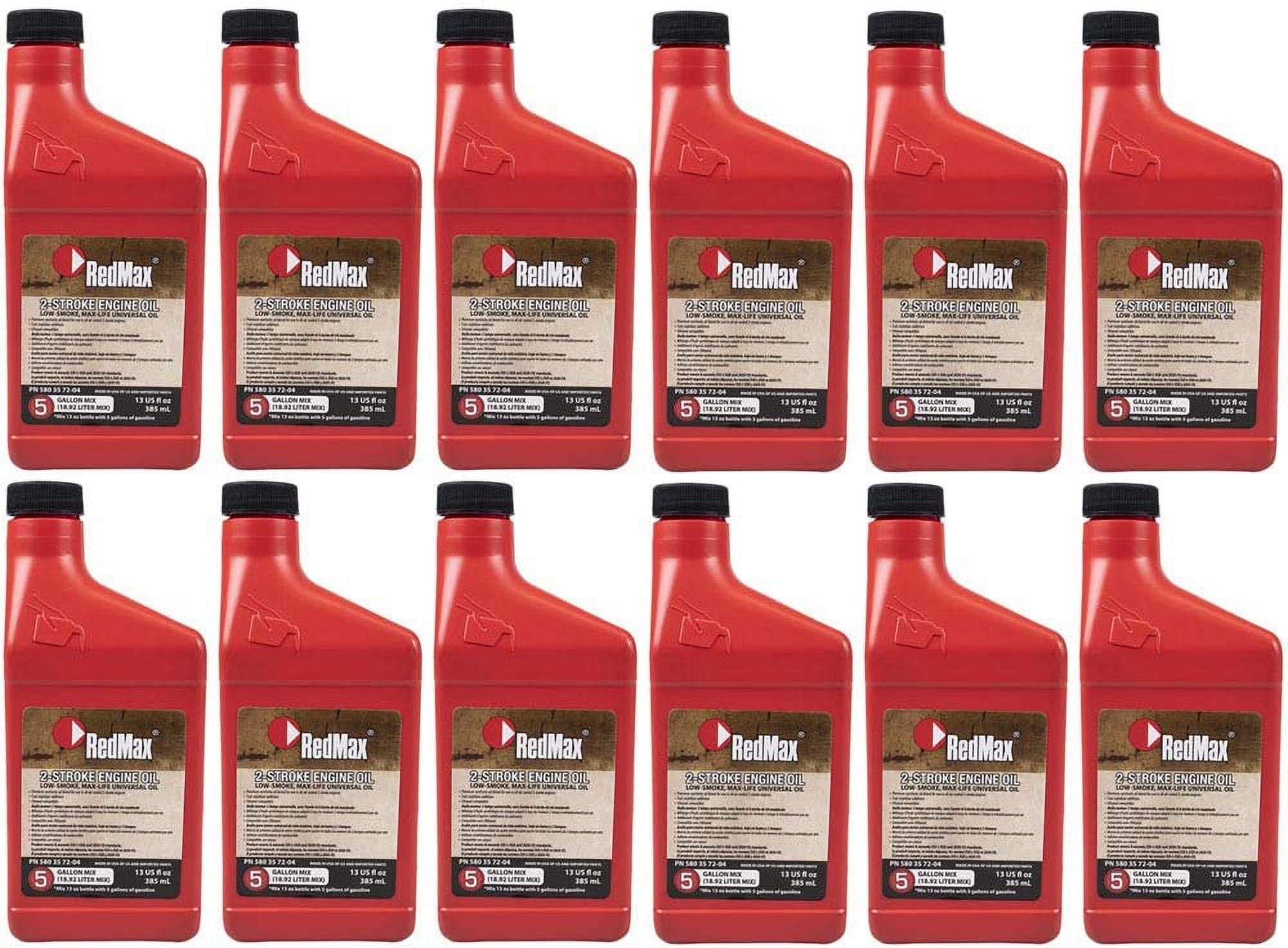 RedMax 580357204 OEM MaxLife 2-Cycle Oil 50:1, 5 gal Mix, 13 oz. Pack ...