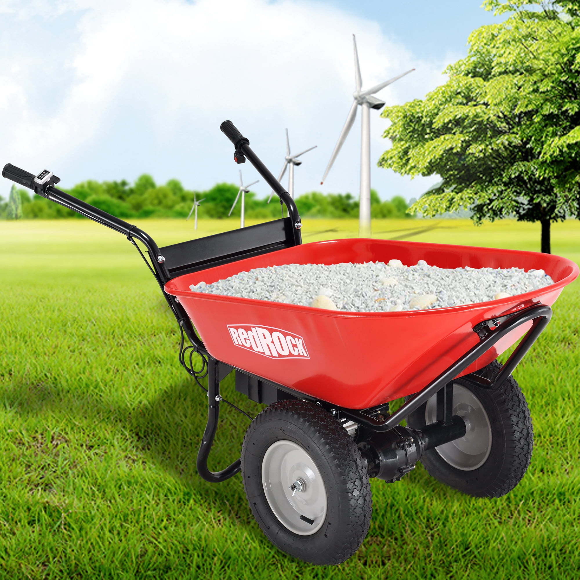 RedRock Wheelbarrow Utility Cart Electric Powered 24V DC 180W AGM ...