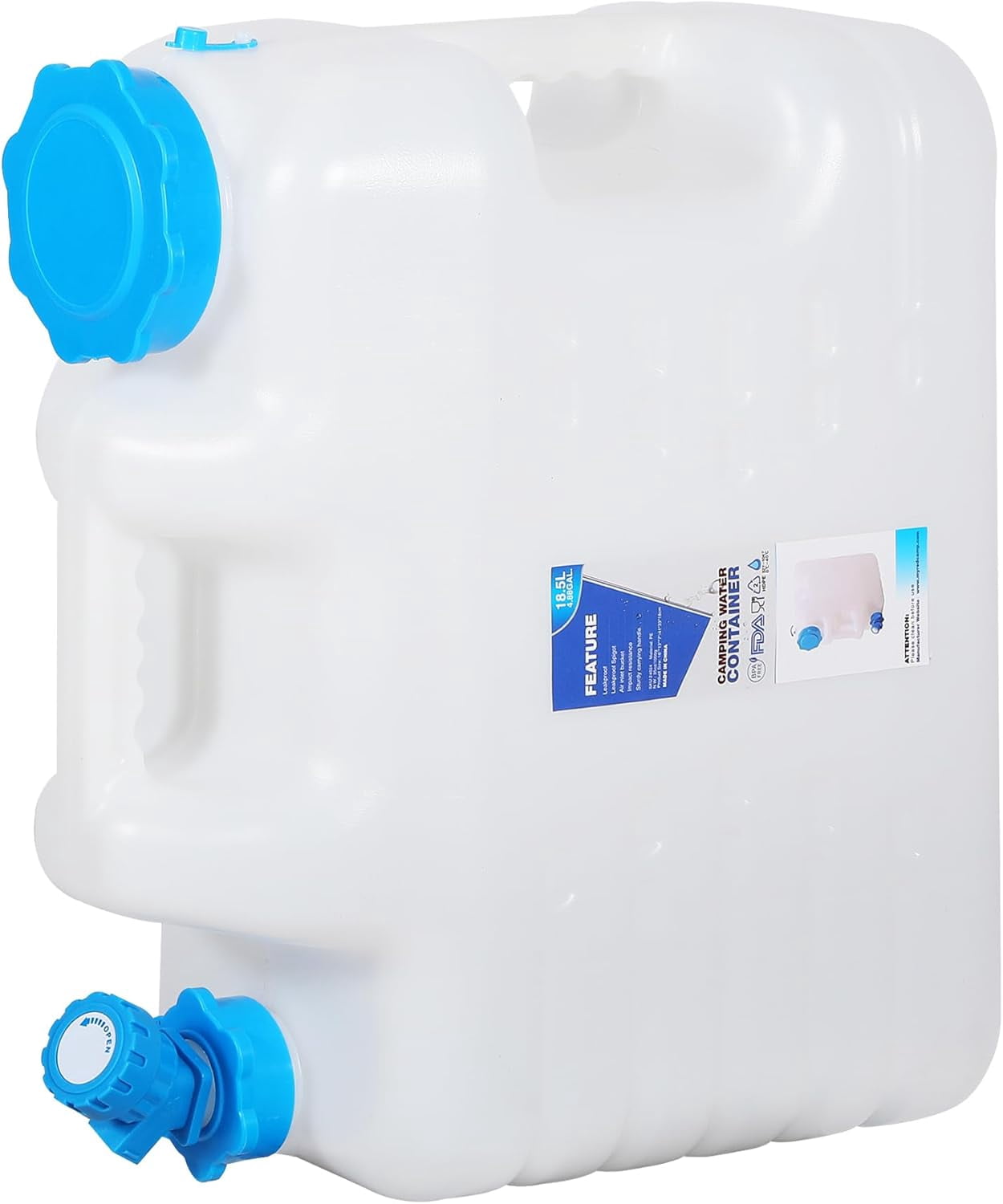 RedSwing 4.9 Gallon/18.5L Portable Water Container with Spigot, Water ...