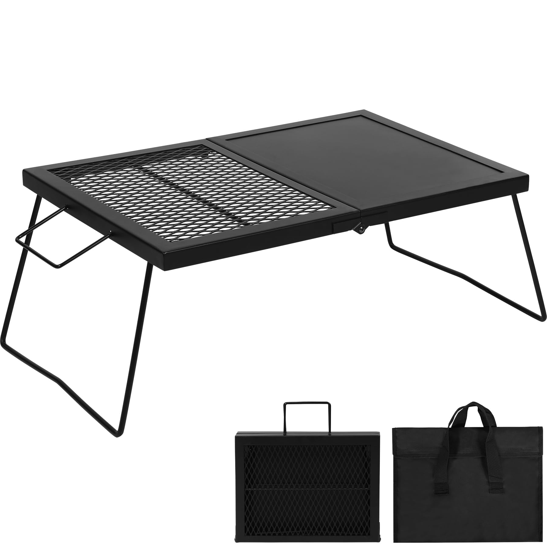 RedSwing Folding Campfire Grill, Heavy Duty Steel Mesh Grate, 23.6 ...