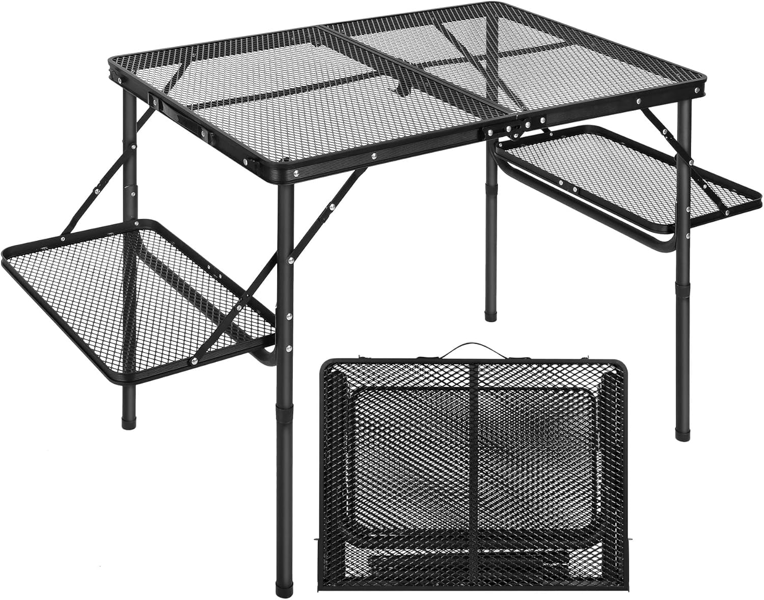RedSwing Folding Grill Table with Extension Space, Adjustable Height ...
