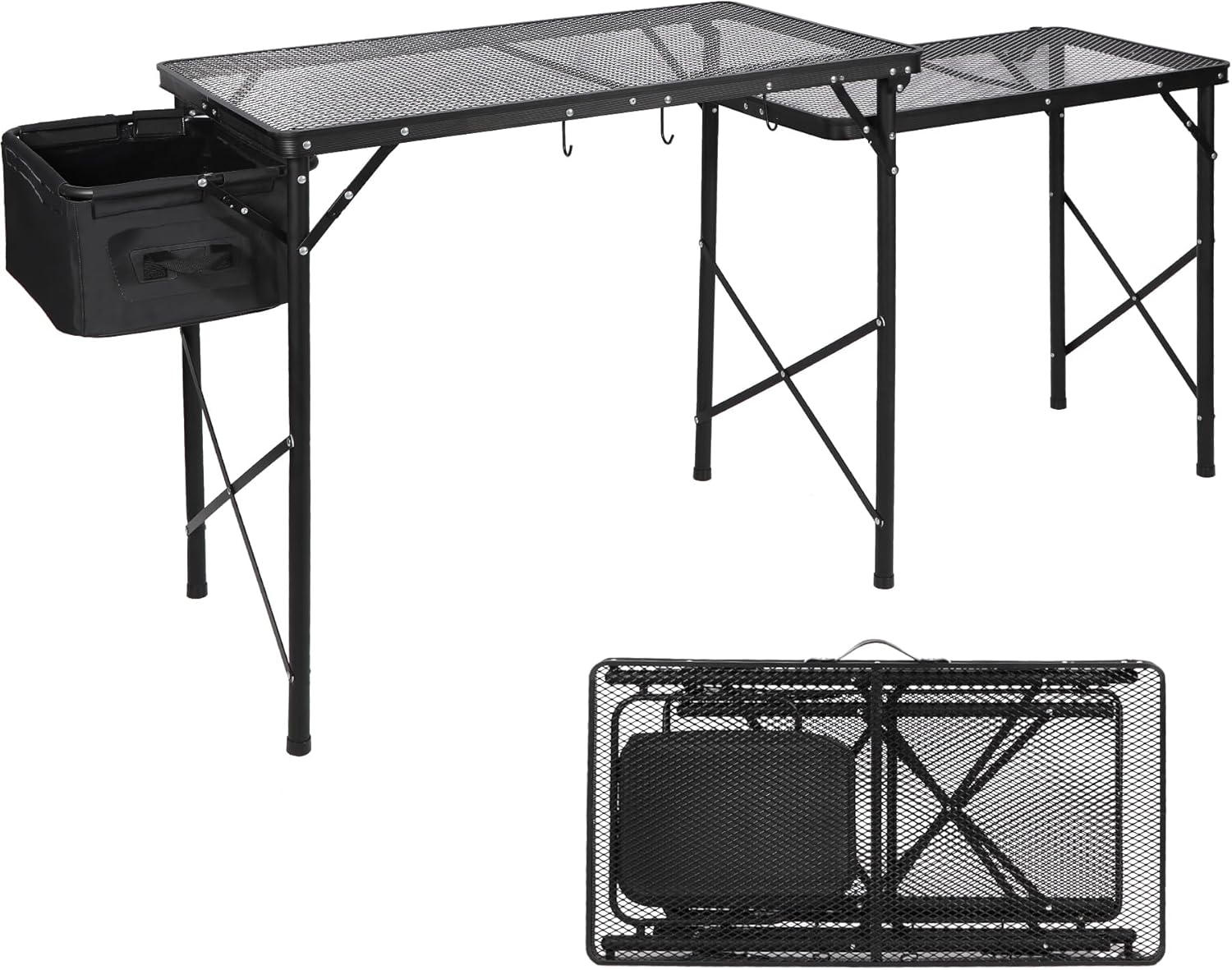 RedSwing Folding Grill Table with Sink and Double Shelf ...