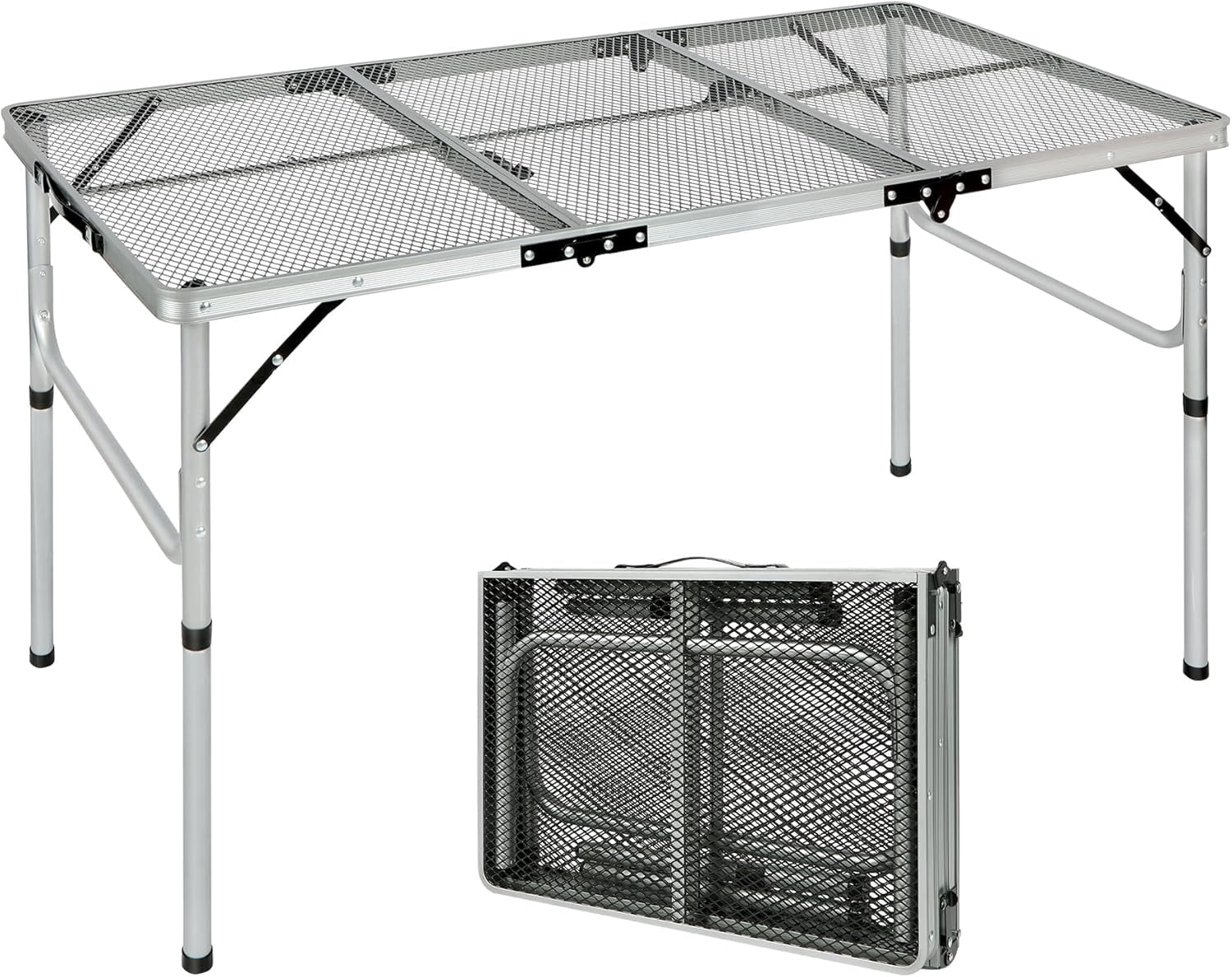 RedSwing Folding Grill Table with Sink and Double Shelf ...