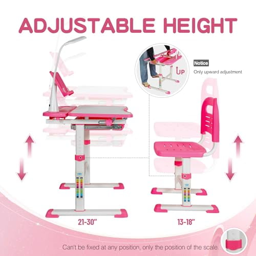 RedSwing Kids Study Desk and Chair Set, Height Adjustable Children ...