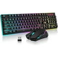 RedThunder K10 Wireless Gaming Keyboard and Mouse Combo LED Backlit ...