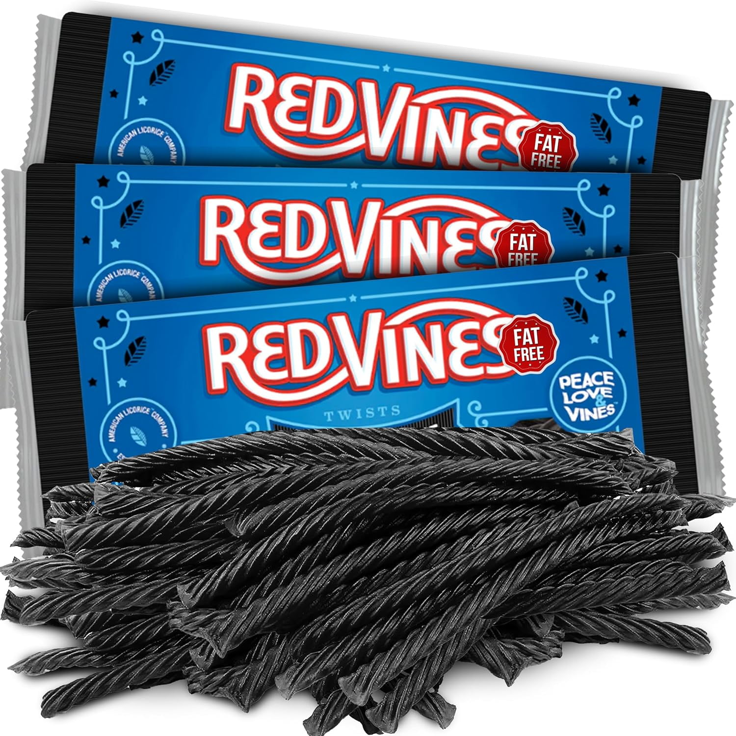 RedVines Black Licorice Twists Chewy Candy - 5 oz (Pack of 3) Fat Free ...