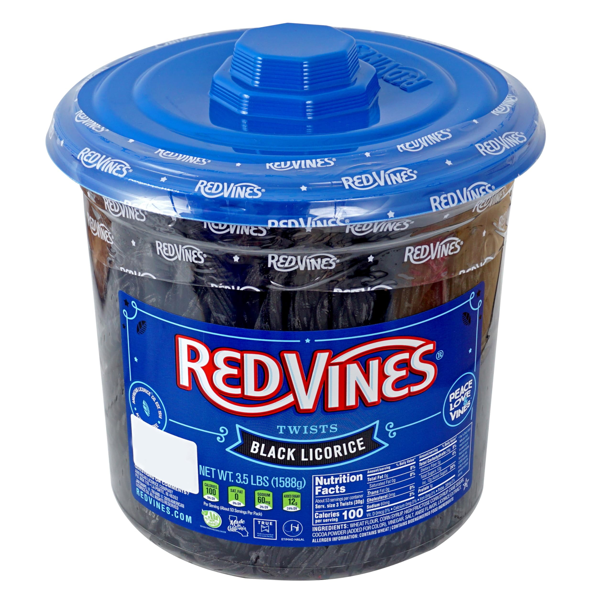 RedVines Licorice Twists, Black MFF30 Licorice Flavor, 3.5 Pound ...