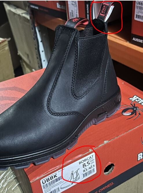 Redback UBBK Tag Size 8.5 Men's Easy Escape Elastic Sided Soft Toe Work ...