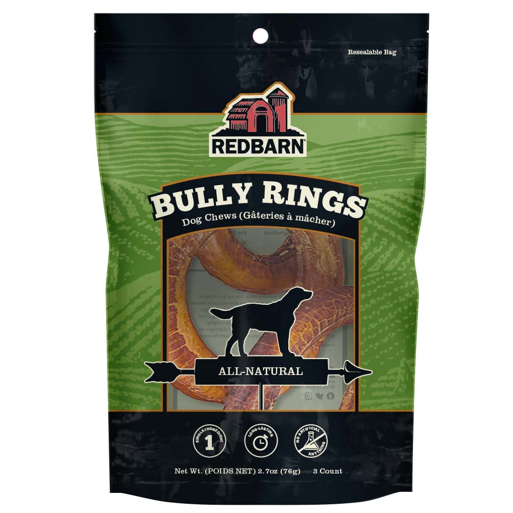Redbarn 4" Bully Ring Chews Dog Treat, 3 Ct - Walmart.com