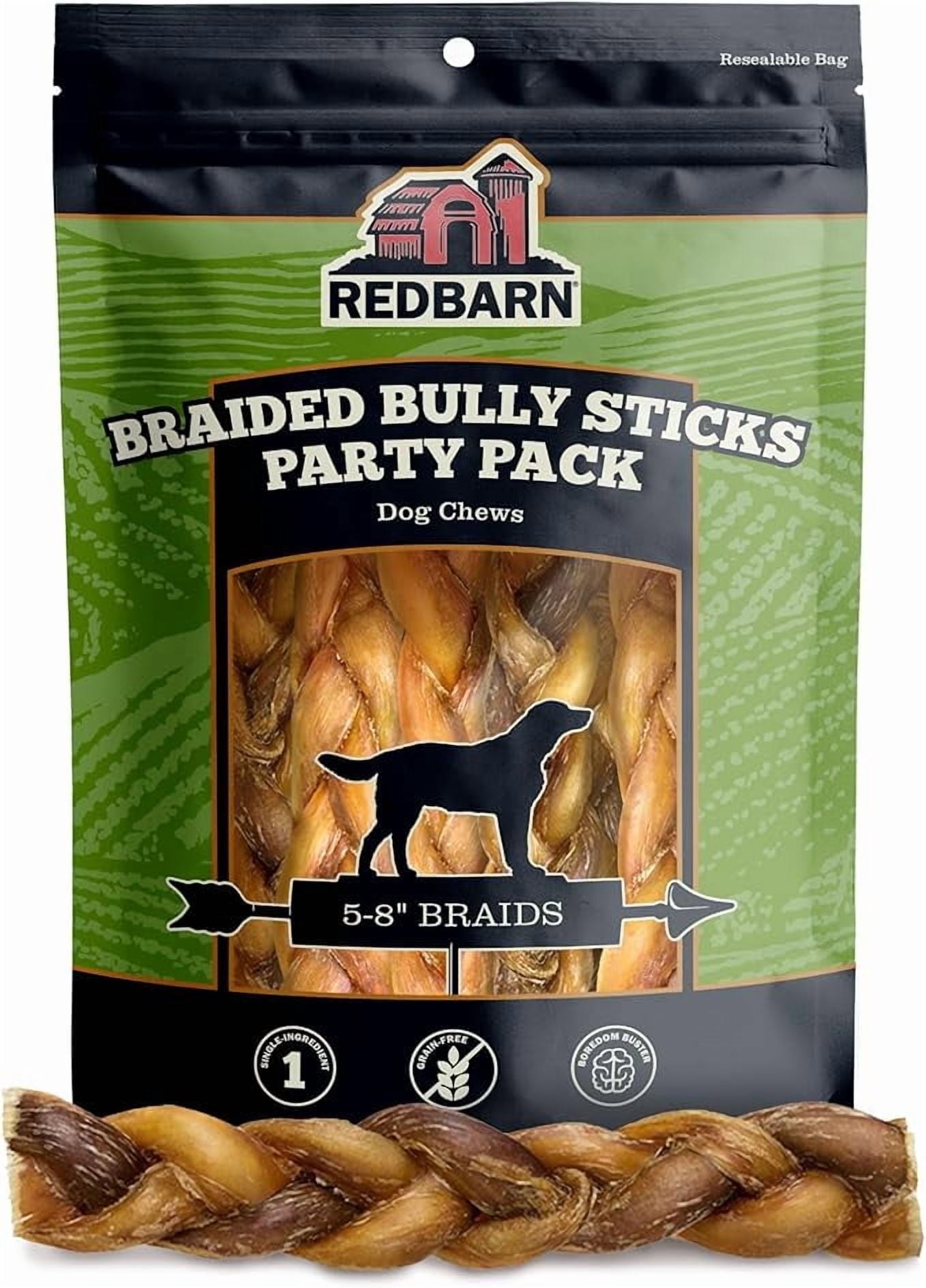 Redbarn All Natural 5"-8” Braided Bully Sticks for Dogs - 100% Beef ...