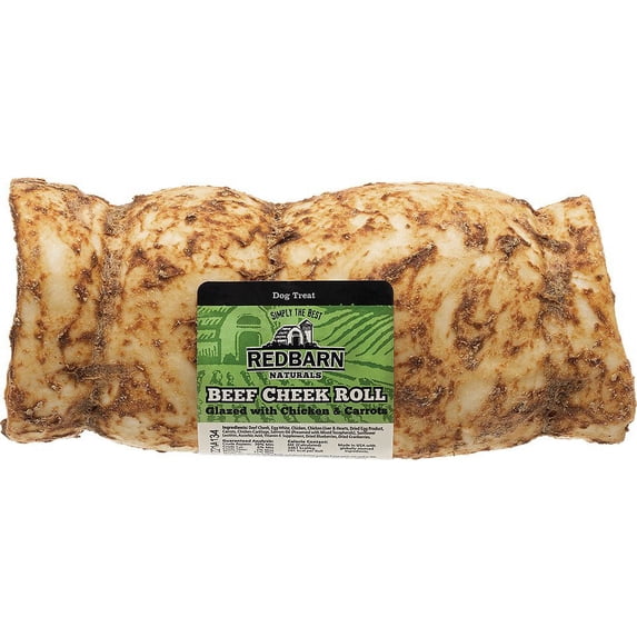 Redbarn All-Natural Glazed Beef Cheek Roll Dog Chew, Large 9"-11", 1 ...