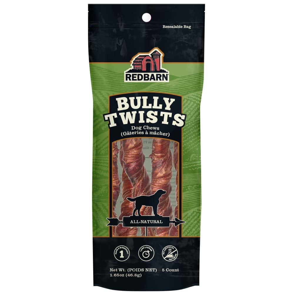 Redbarn Bully Twists - Single Ingredient Beef Chews for Dogs - 5 Count ...
