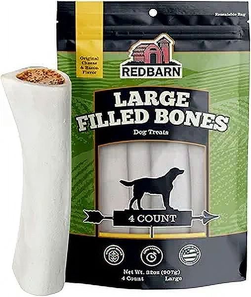 Redbarn Large Filled Bones, Cheese & Bacon - Long Lasting Chew Bones ...