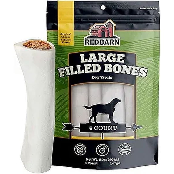 Redbarn Large Filled Bones, Cheese & Bacon - Long Lasting Chew Bones ...
