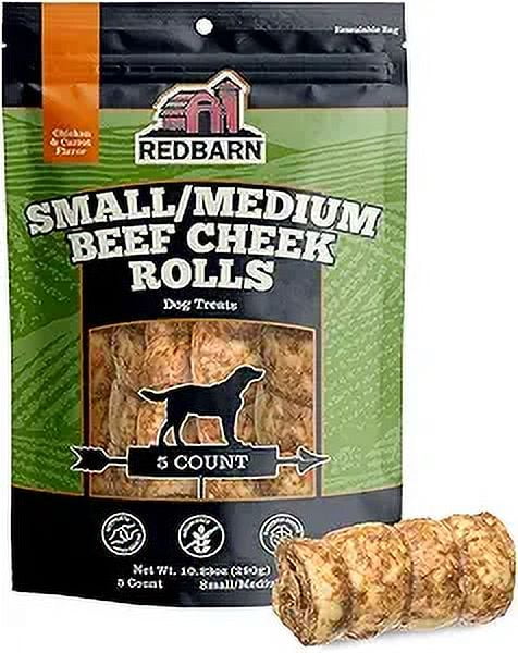 Redbarn Medium Beef Cheek Rolls for Dogs, Chicken & Carrot Glazed ...