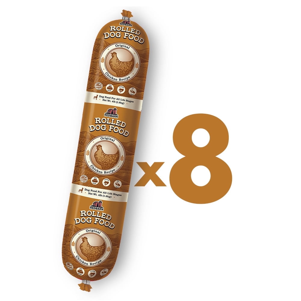 Redbarn Naturals Rolled Dog Food Chicken Recipe 32Lbs (8 x 4Lb ...