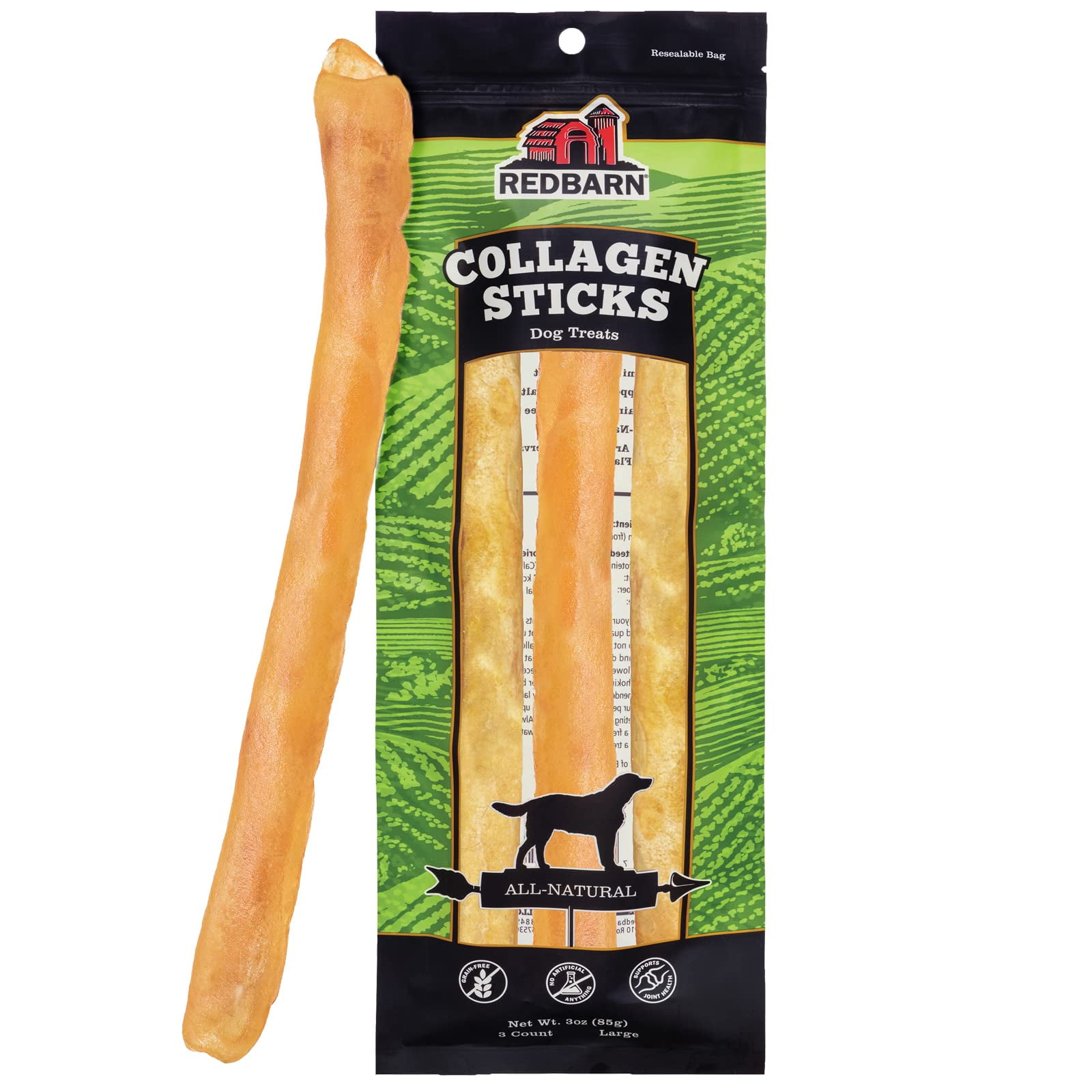 Redbarn Pet Products All-Natural TMA2 Large 12" Beef Collagen for Dogs ...