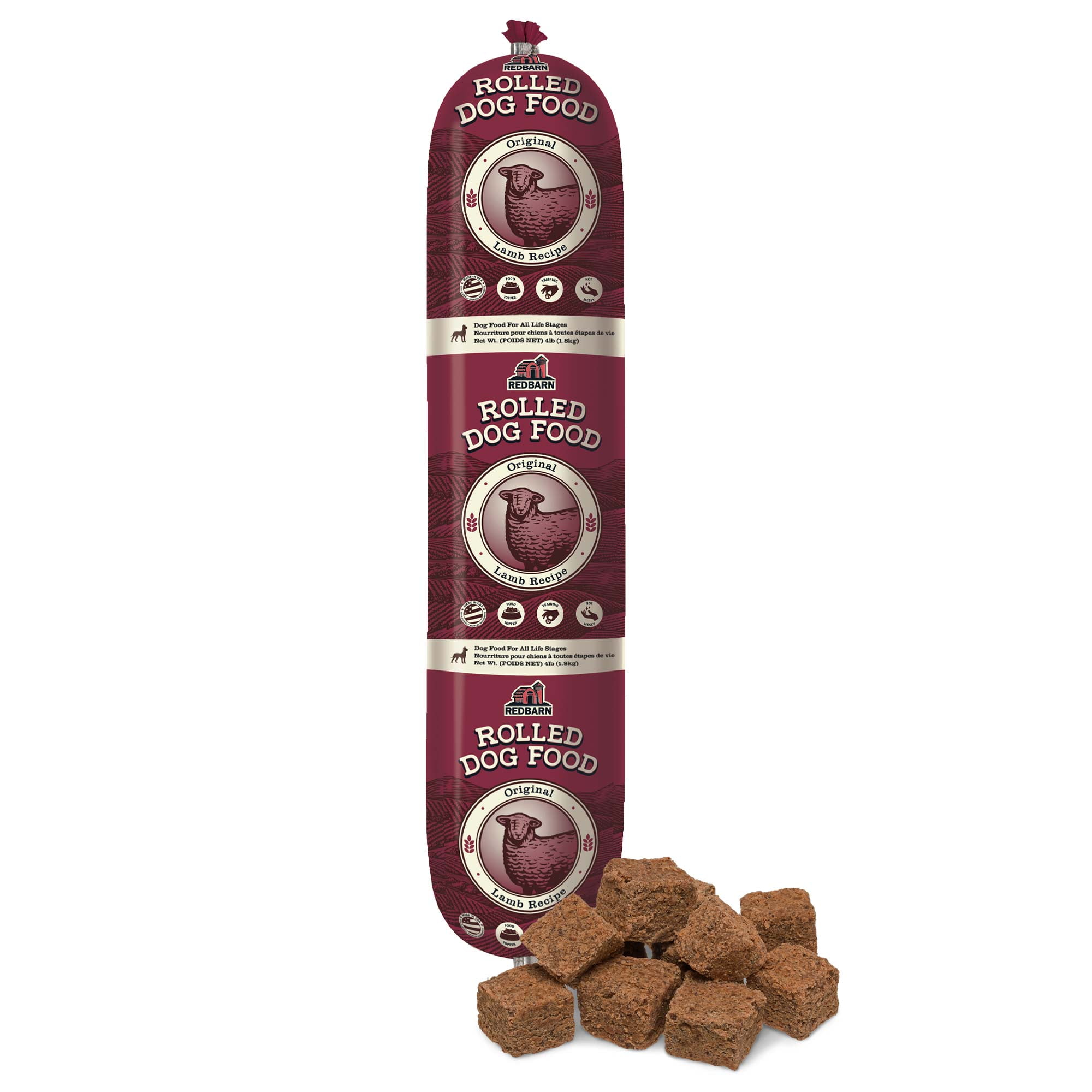 Redbarn Premium Rolled Dog Food, Semi-Moist, Lamb Recipe, 4 lb. (1 ...