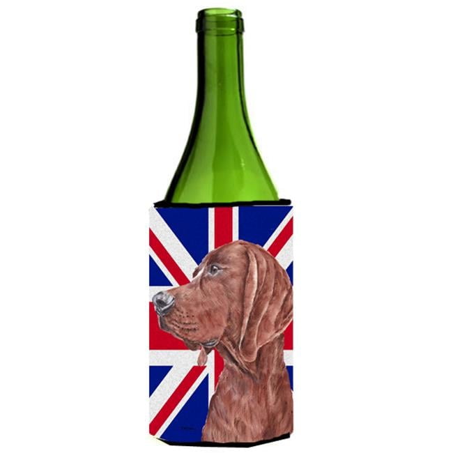 Redbone Coonhound With English Union Jack British Flag Wine bottle ...