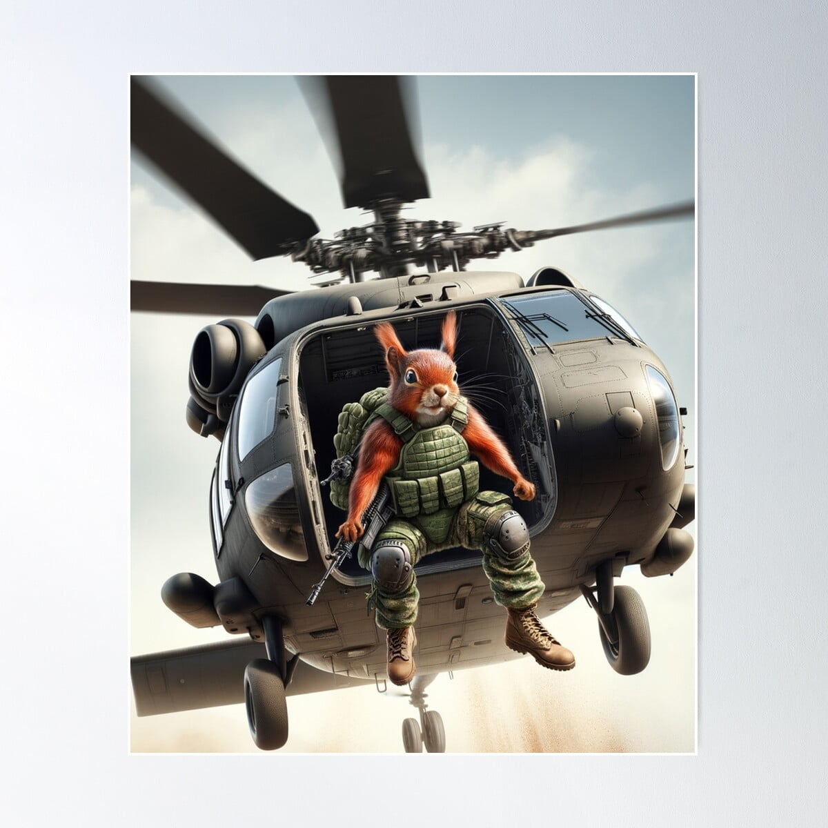 Redcon Sat Ready To Jump Out A Flying Black Hawk Poster Wall Art ...